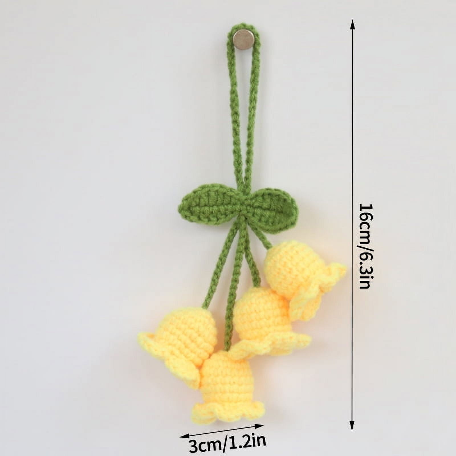 Crochet Flowers Plant keychain Artificial flowers Hanging Decoration ...