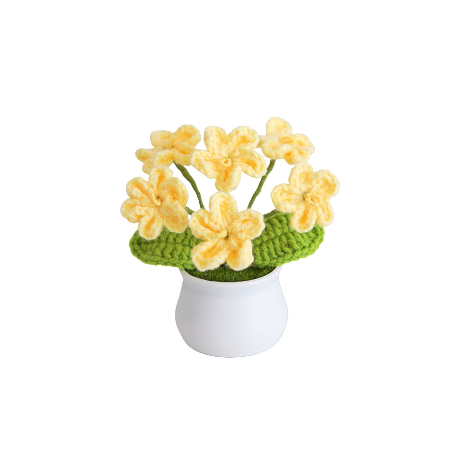 Crochet Forget-Me-Not Flowers in Pot – Handmade Knitted Flower Gift for ...