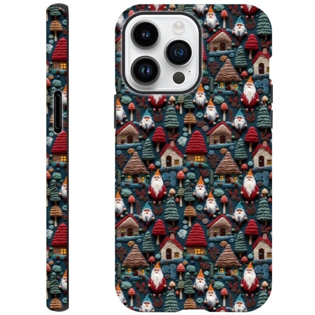 Crochet Garden Cottagecore 3D Gnomes Cover with iPhone 17 to 11 Pro Max ...