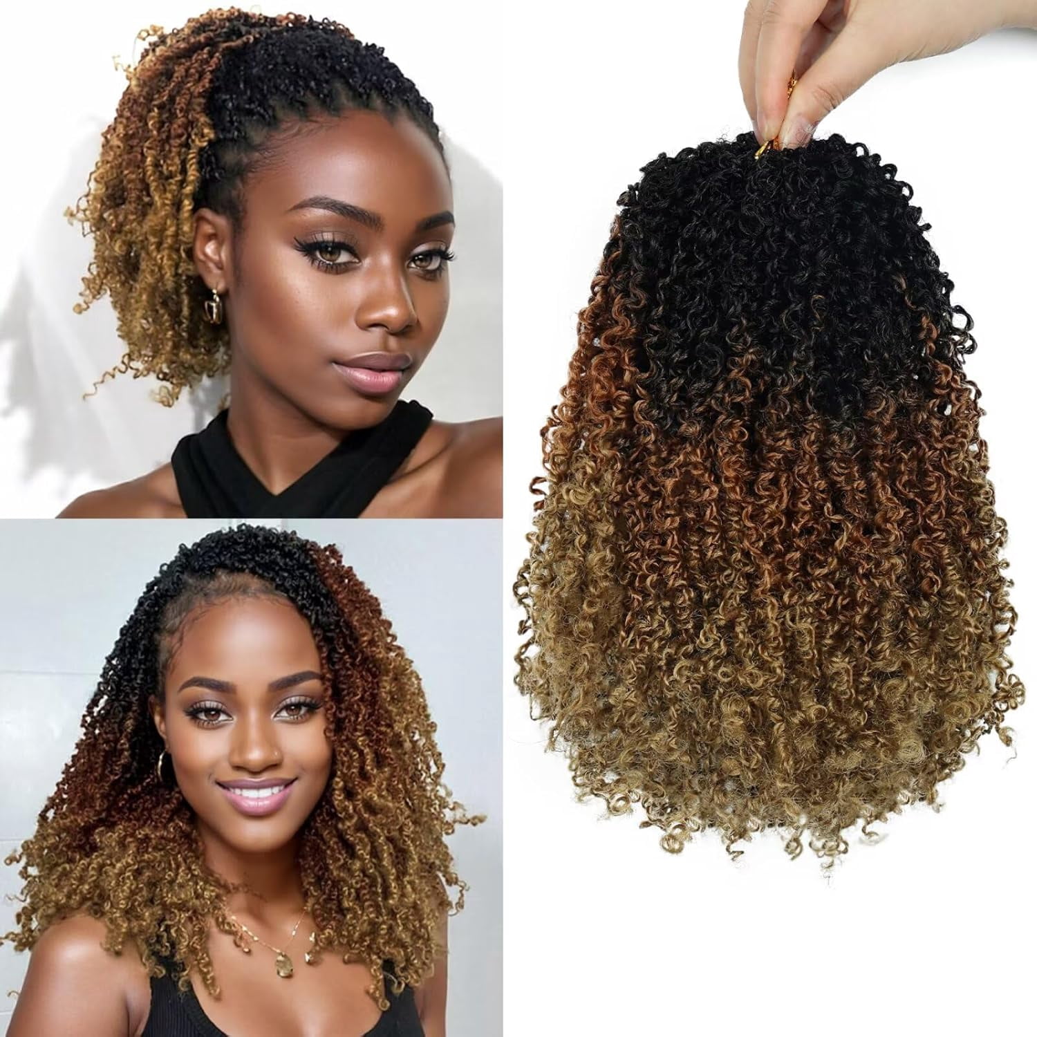 Crochet Hair 14 Inch 8 Packs 30 Stands/Pcs,Pre-looped Fluffy Spring ...