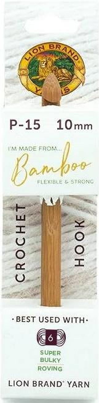 Lion Brand Crochet Hook P15 10mm Bamboo for Crocheting with Super Bulky ...