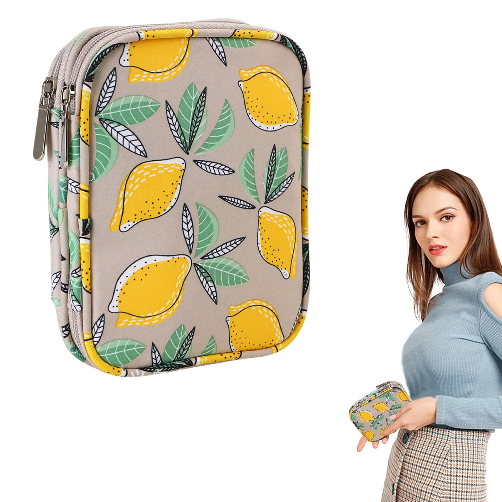 Crochet Hooks Case Empty Zipper Bags Portable Travel Crochet Storage Bag Organizer With Pocket ...