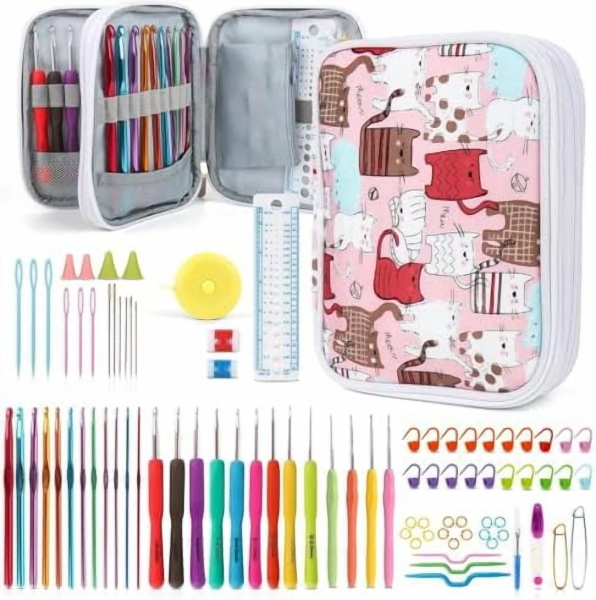 Crochet Hooks Kit with Case, 99-Piece Crochet Hooks Set DIY Crochet ...