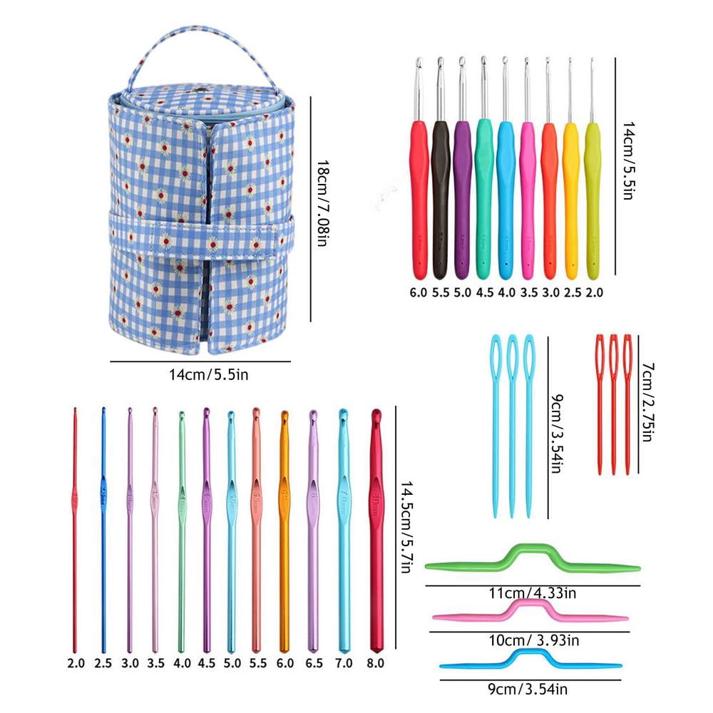 Crochet Hooks Kit Yarn Crochet Knitting Set Portable Knitting & Crochet ...