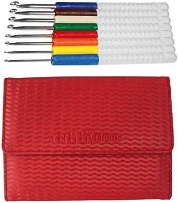 Crochet Hooks Set, Colored Grip, 9 Pieces, Includes Sizes 2.50-6.00mm ...