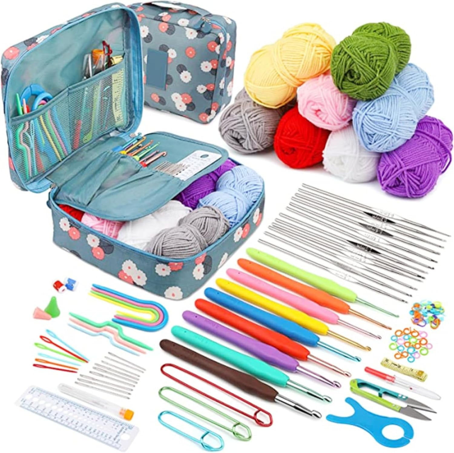 Crochet Kit for Beginners, 103 PCS Crocheting Kit Beginner, Crochet ...
