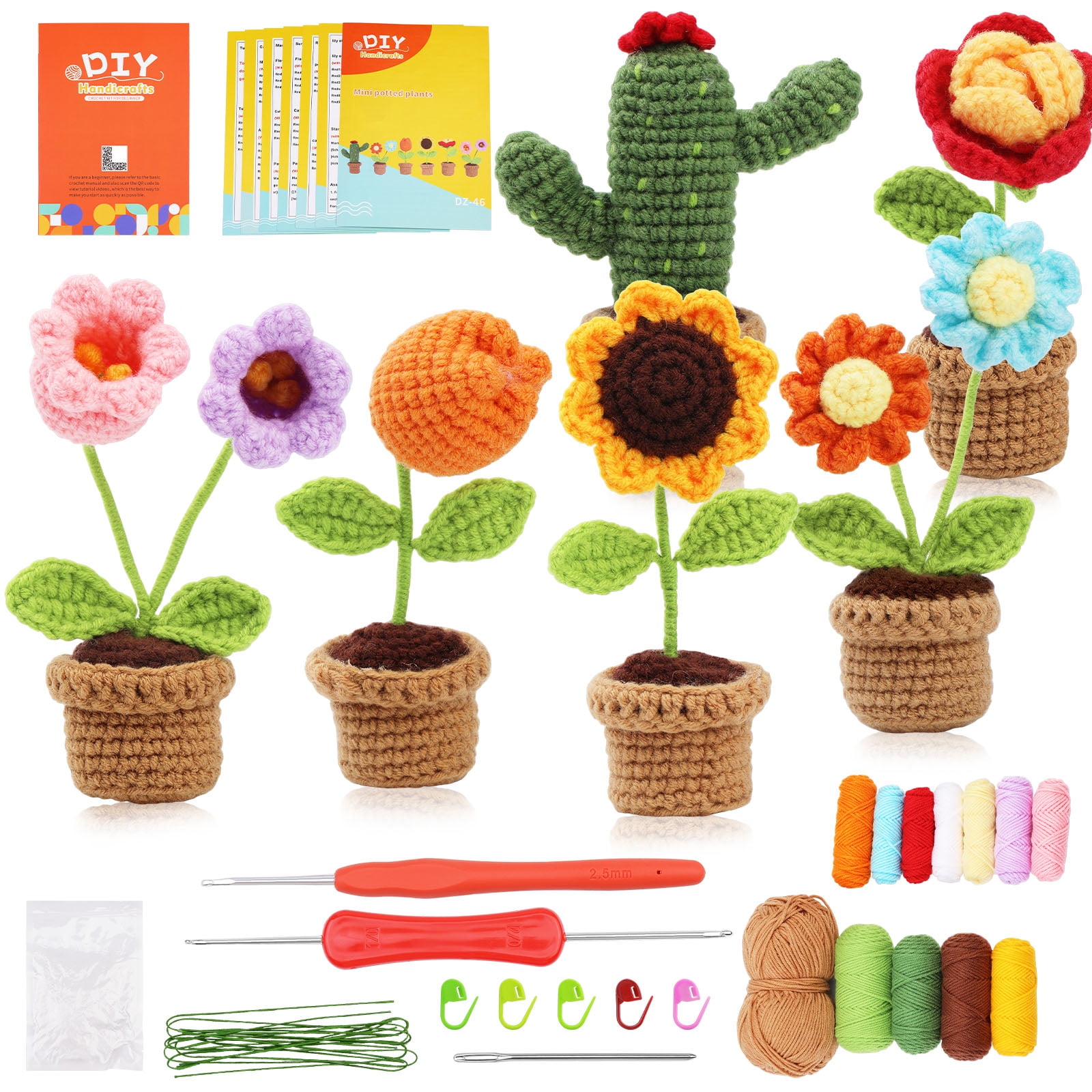 Crochet Kit for Beginners, Beginner Plant Crochet Kit, Cute Crochet ...