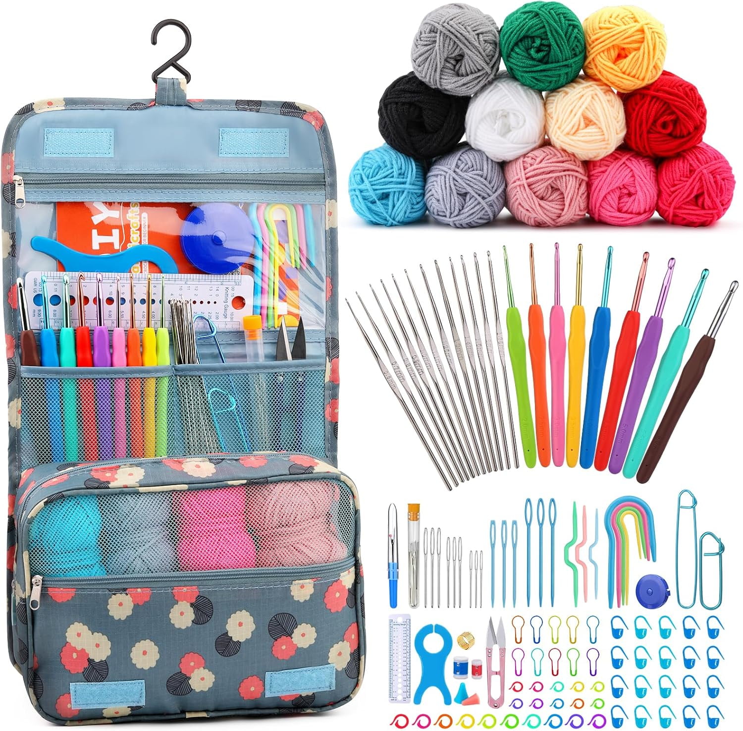 Crochet Kit for Beginners Complete 130 Pieces Starters Knitting Kit ...