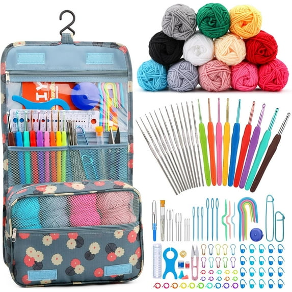 Crochet Kit for Beginners Complete 130 Pieces Starters Knitting Kit ...