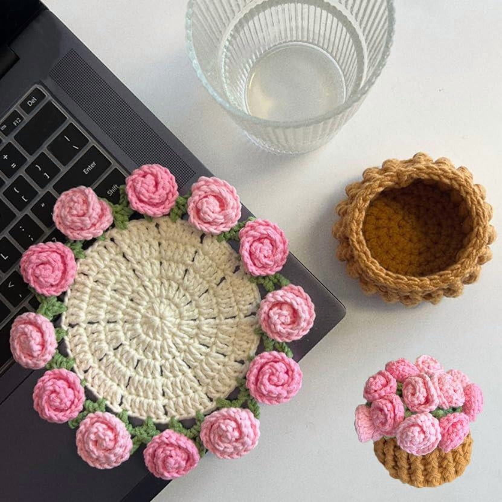Crochet Kit for Beginners, Crochet Flower Coaster, Easy Videos ...