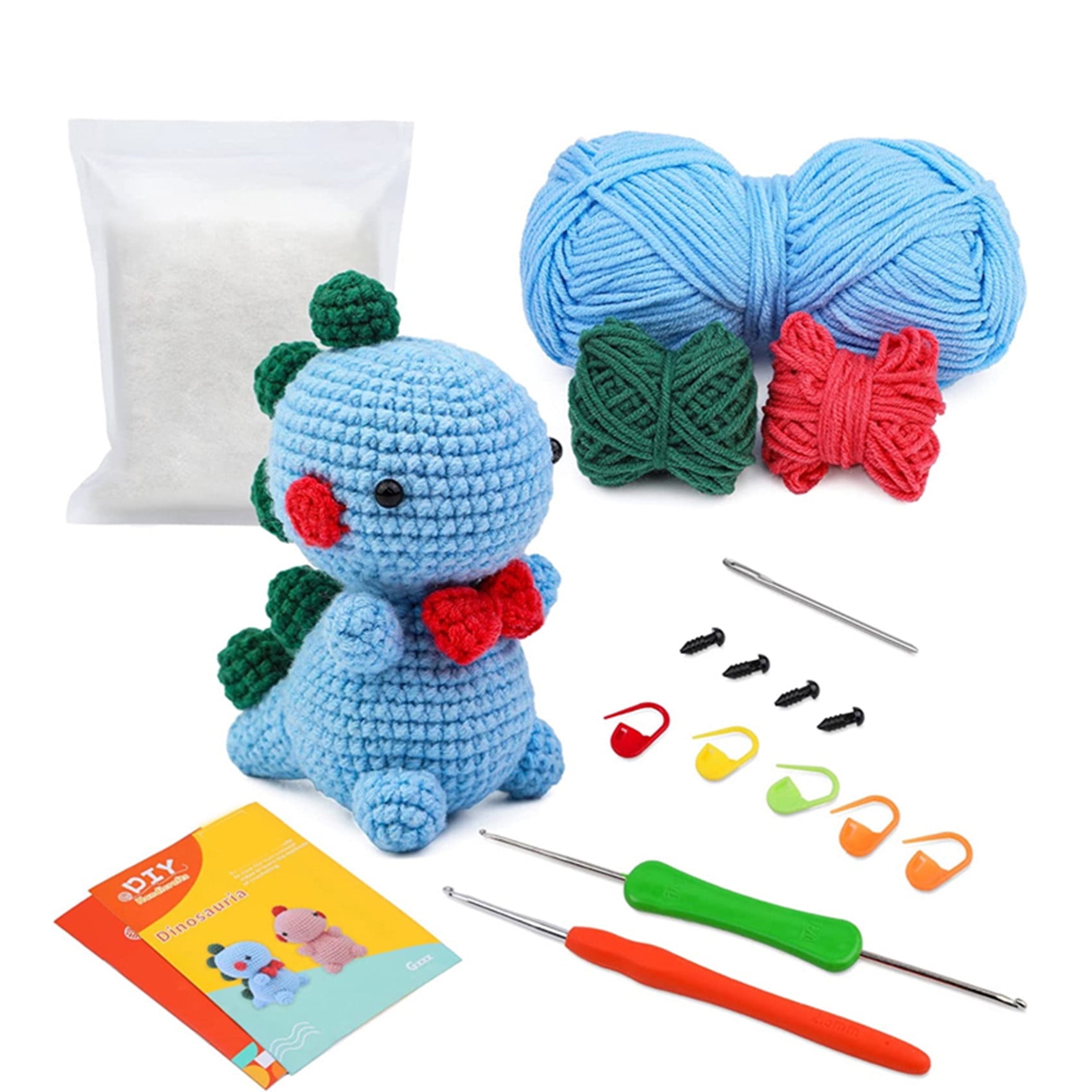 Crochet Kit for Beginners Cute Animal, Dinosaur Pattern Crochet kit for ...