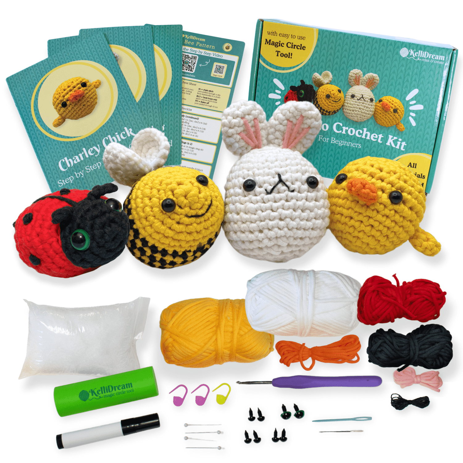Crochet Kit for Beginners, Learn to Crochet Kit w Full Video Tutorials ...
