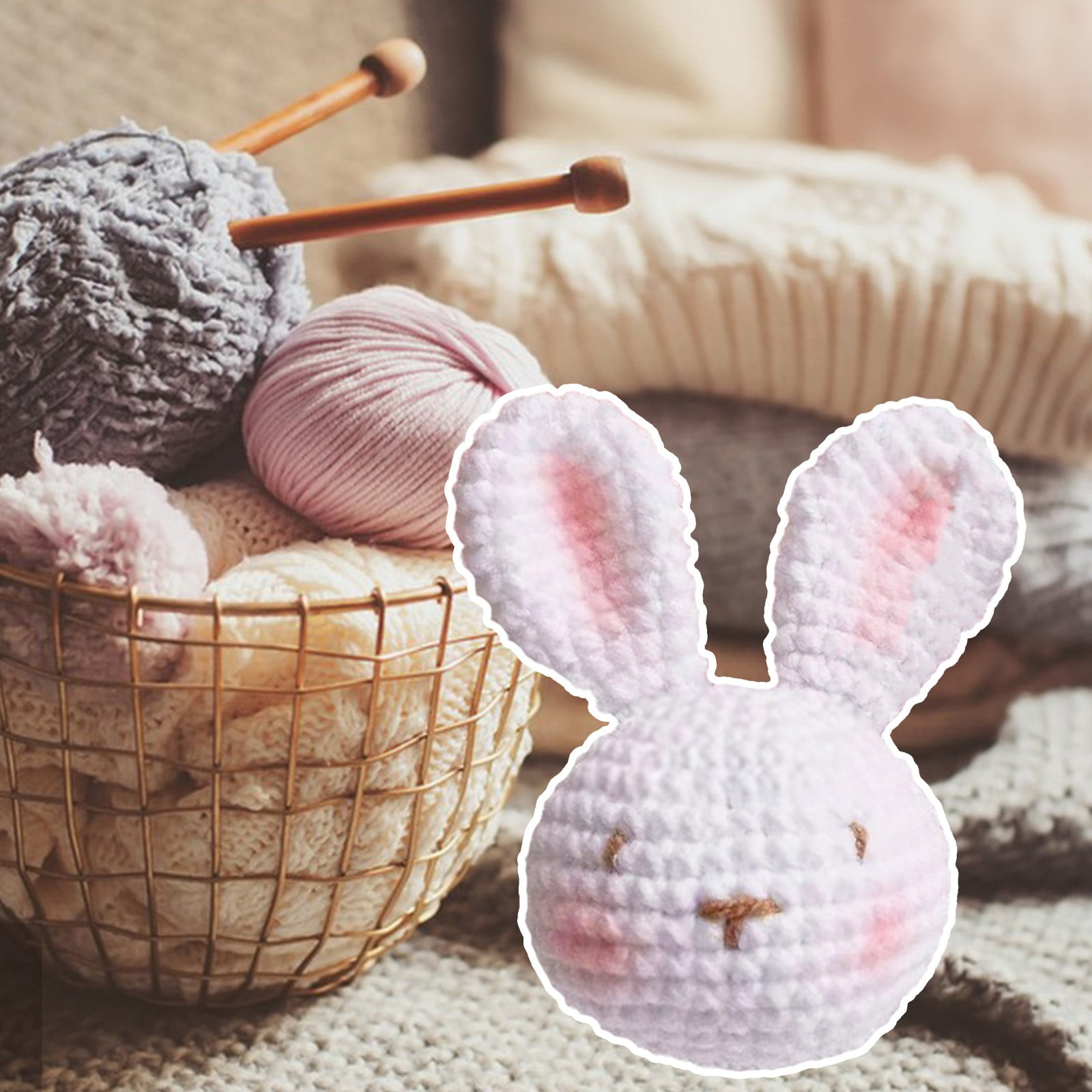 Crochet Kit With Crochet Hooks Yarn Set Stuffing For Animals Craft Yarn ...