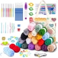 Crochet Kit for Beginners, 78 Pieces with 1640 Yards of Assorted Yarn ...