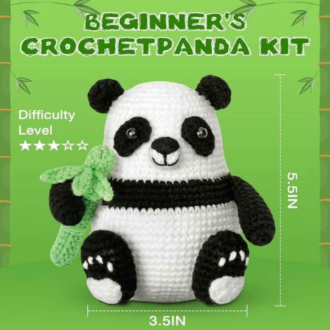 Crochet Kit for Beginners, Crochet Animal Panda kit for Crochet Starter ...