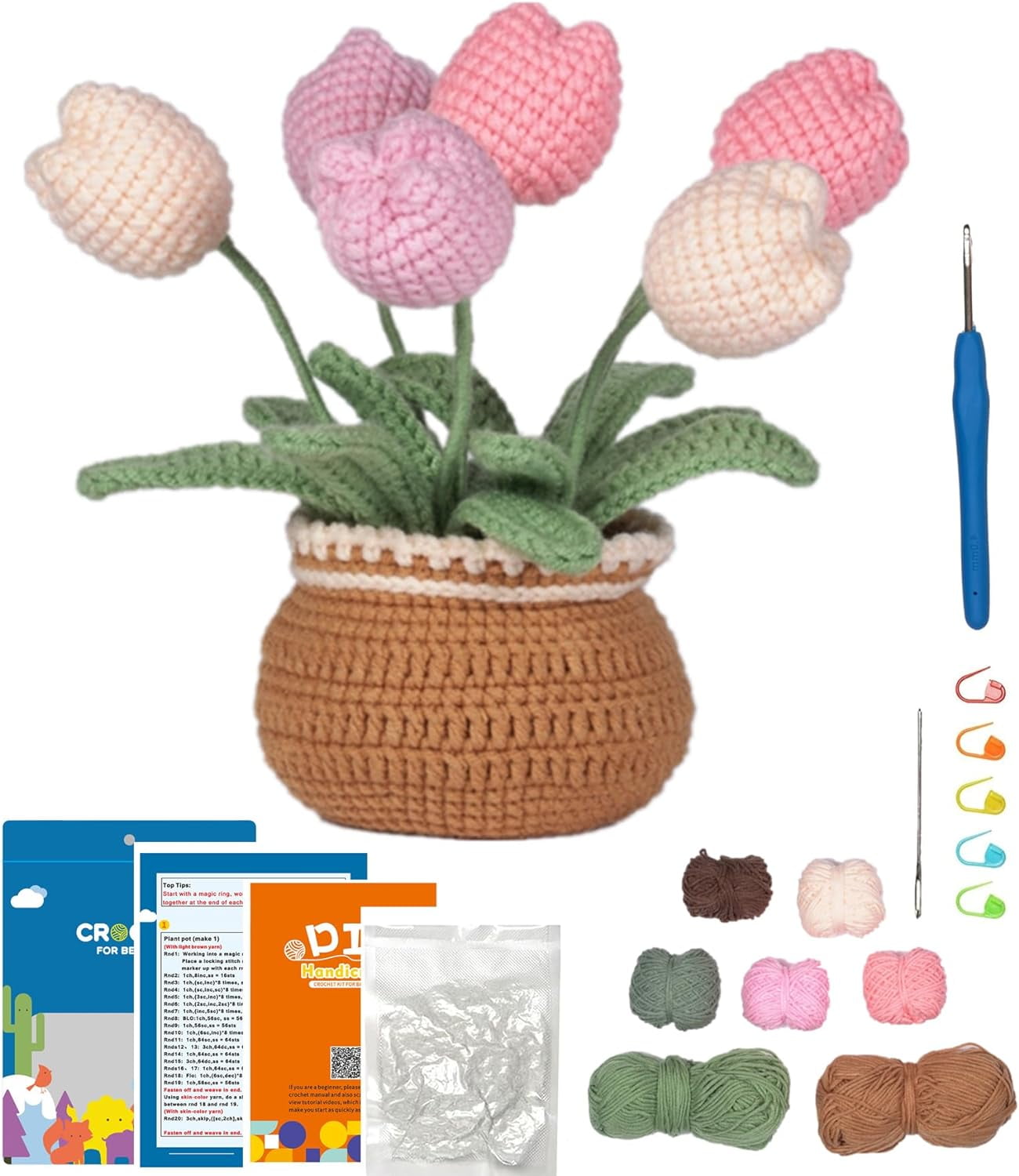 Crochet Kit for Beginners,Crochet Starter Kit with Step-by-Step Video ...