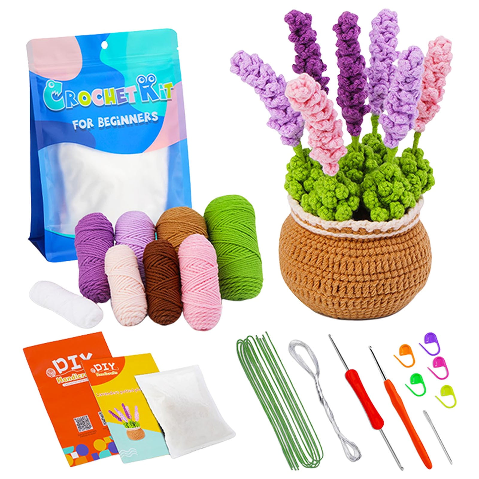 Crochet Kit for Beginners,Flower Crochet Kit for Beginners Adults and ...