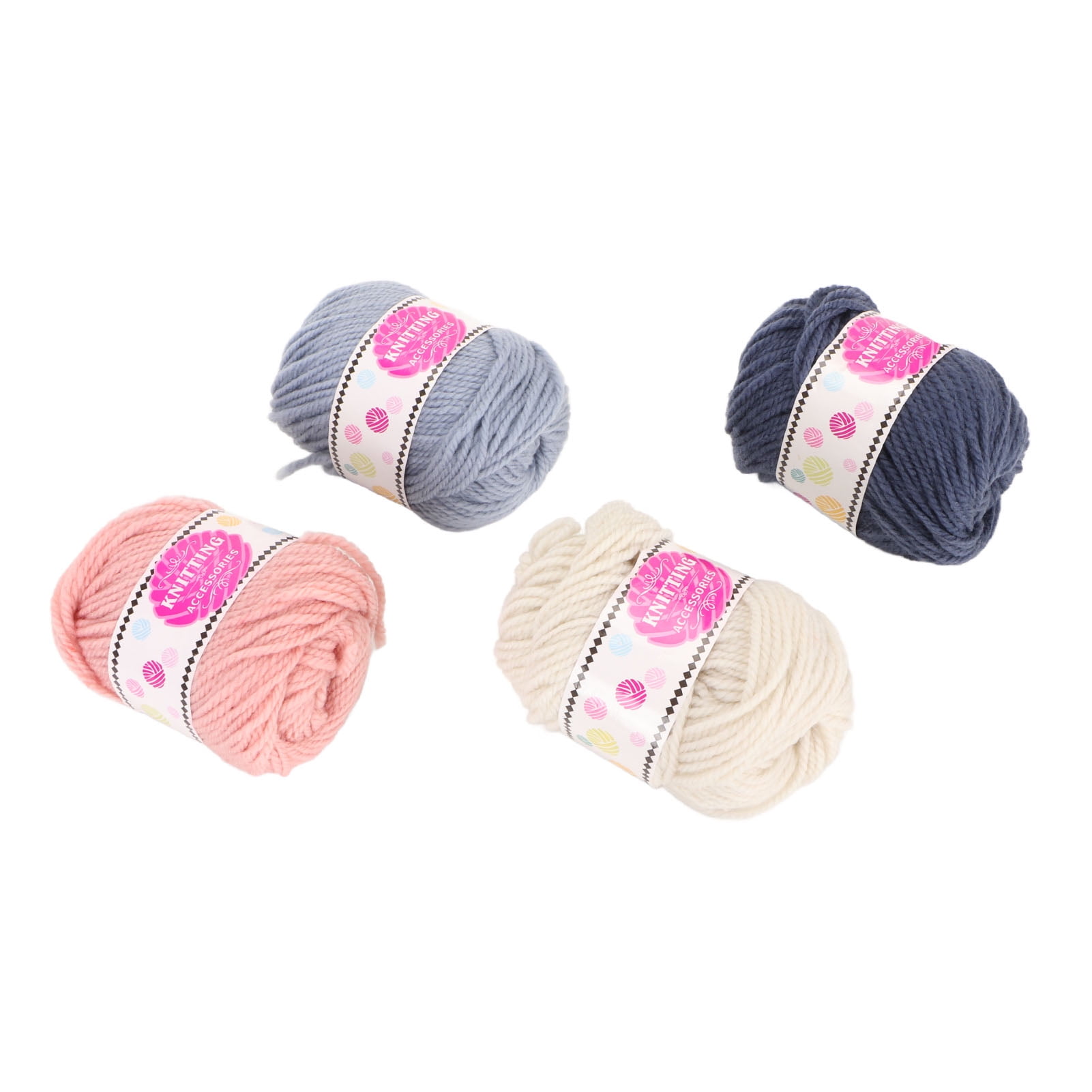 Crochet Knitting Yarn, 4 pcs Knitting Wool Yarn Colorful Wool for ...