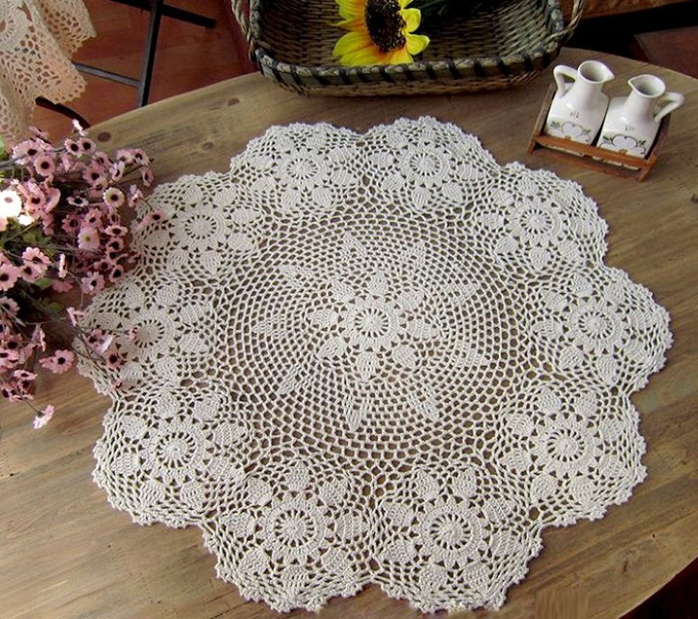 Crochet Lace Round Table Cloth Doilies Doily - Walmart.com