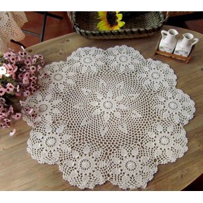 6 Hand Crochet Lace Doilies For Tables Dressers White Round Wedding Bar ...