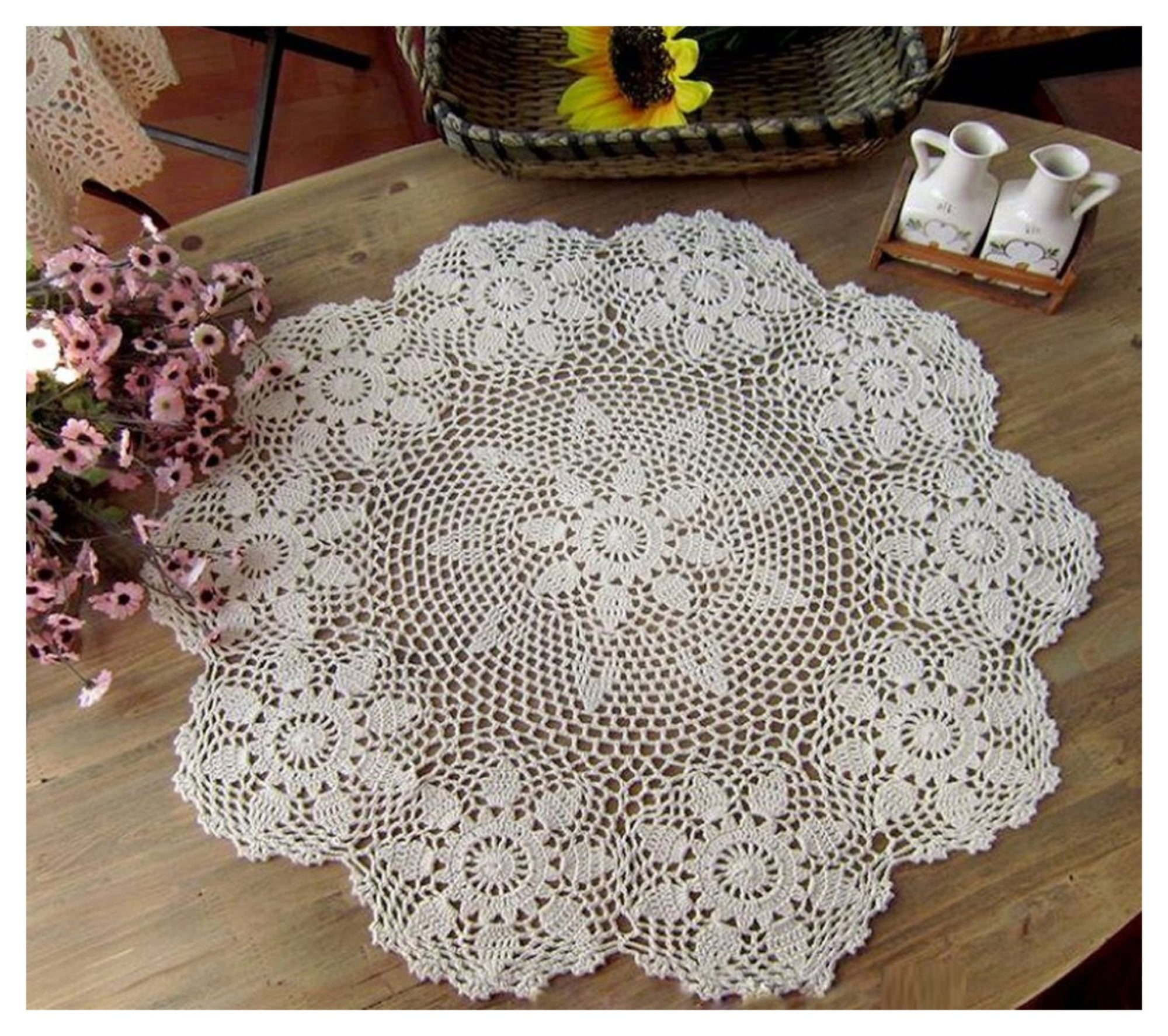 Crochet Lace Round Table Cloth Doilies Doily - Walmart.com