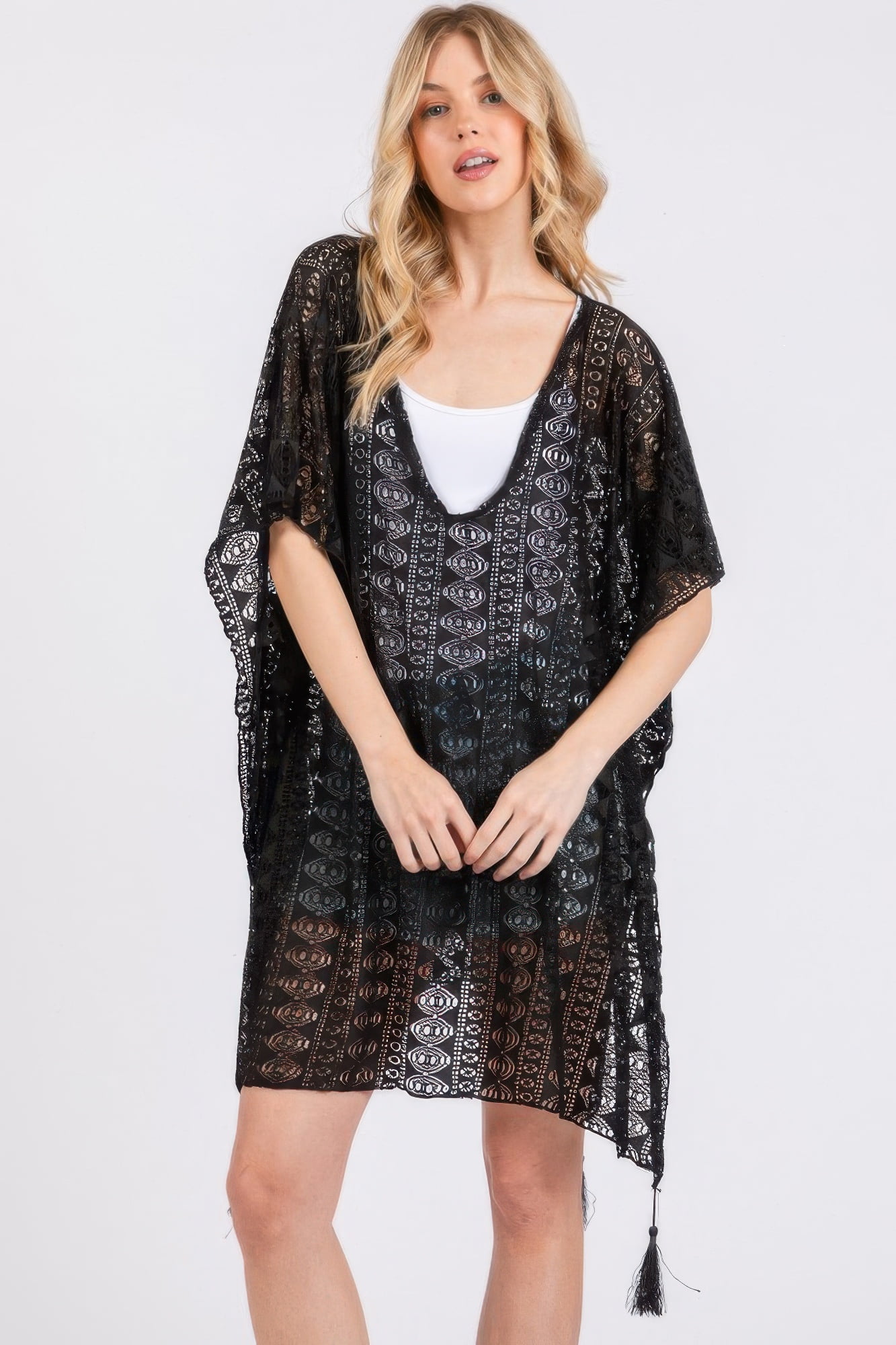 Crochet Lace Tassel Cover Up - Walmart.com