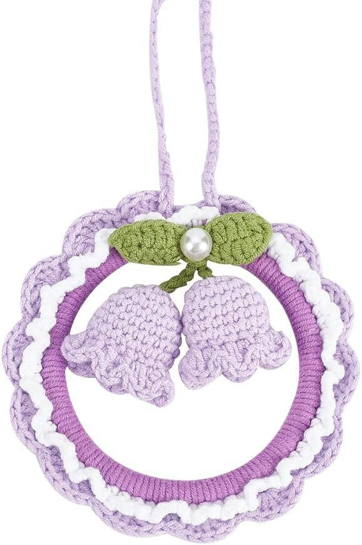 Crochet Lily of The Valley Hanging Pendant for Auto Rear View Mirror ...