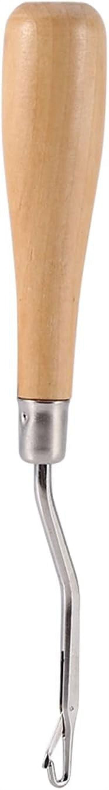 Crochet Needle Latch Hook with Wooden Handle Craft Hair Extension Hook ...