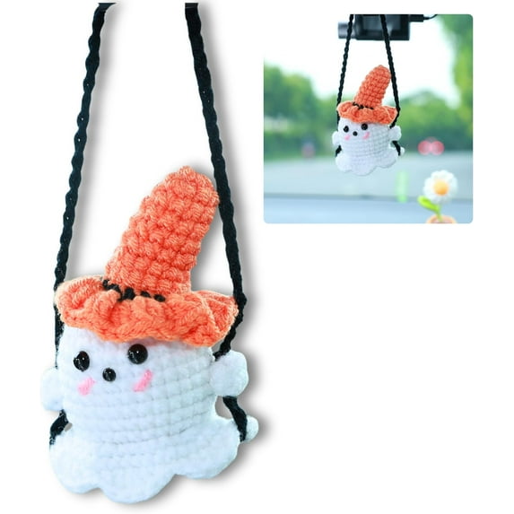 Crochet Ornament - Halloween Rear View Mirror for Men & Women - Fun ...