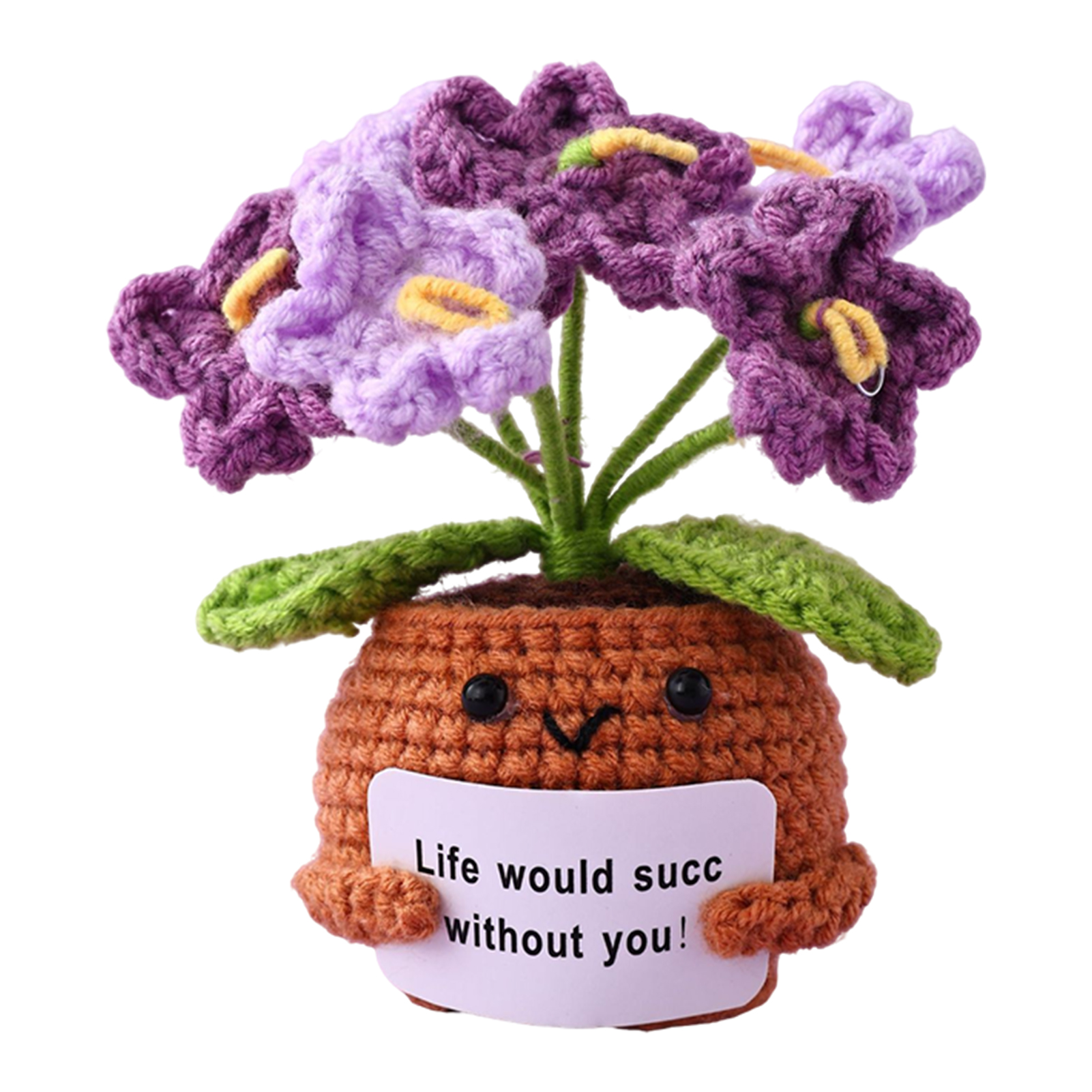 Crochet PlantFun Flower Plush Positive CrochetCrochet Emotional Support ...