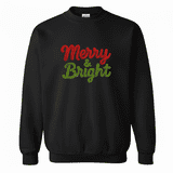 Crochet Print Merry Bright Vintage Holiday Festive Style Sweatshirt, up ...