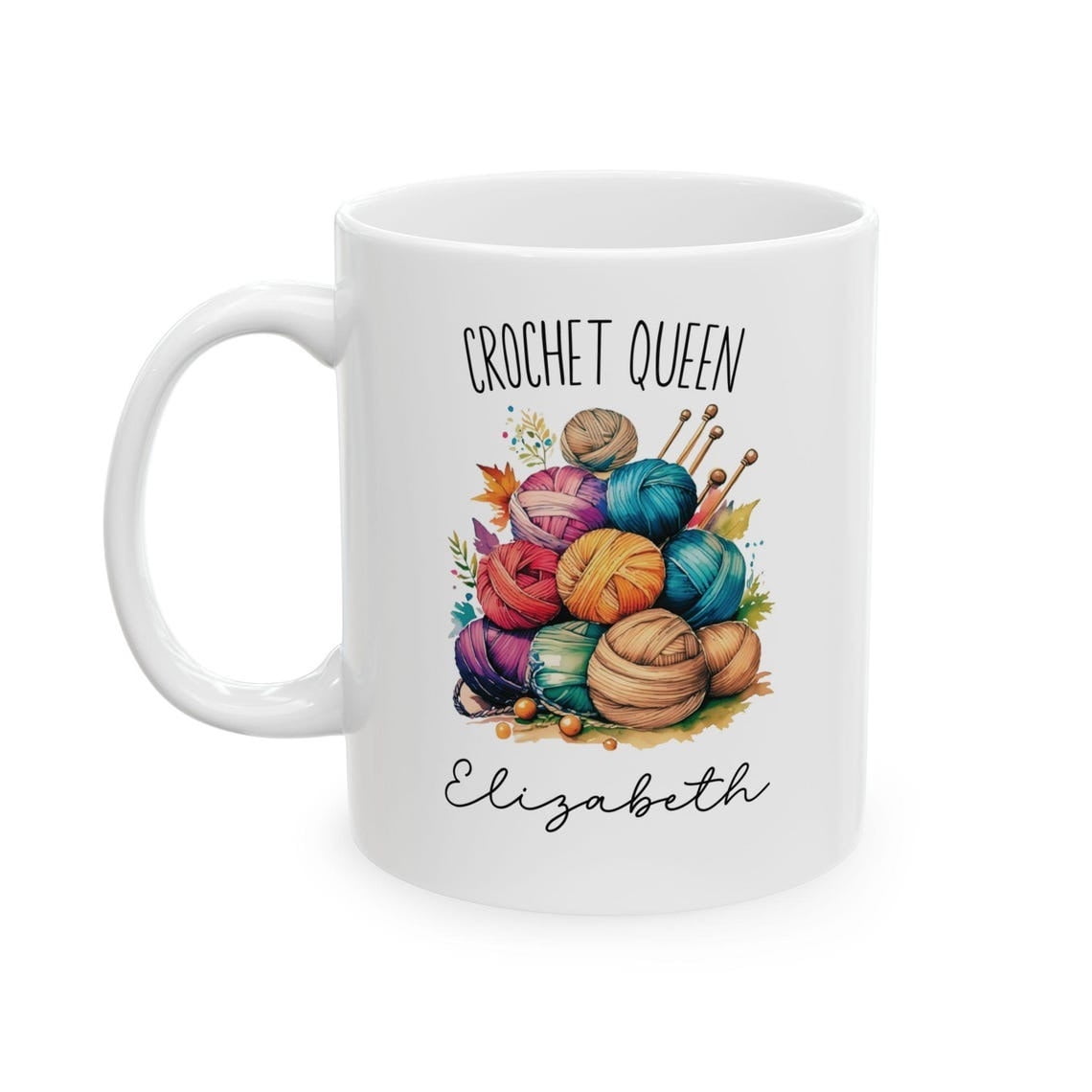 Crochet Queen mug, customized crochet gift mug, gift for crochetter cup ...