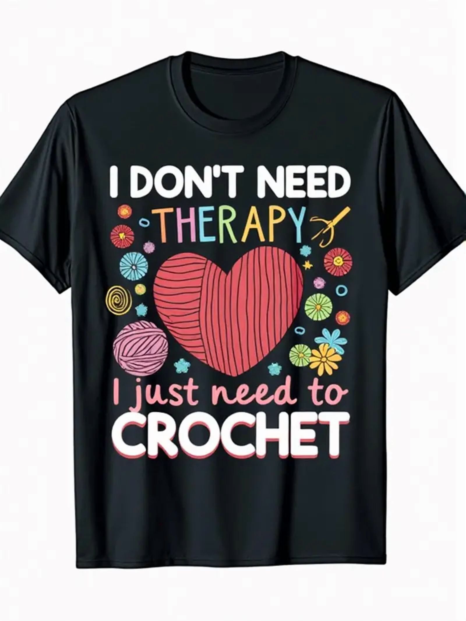 Crochet Relax 100% Cotton T-Shirt - Casual Round Neck, Short Sleeve ...