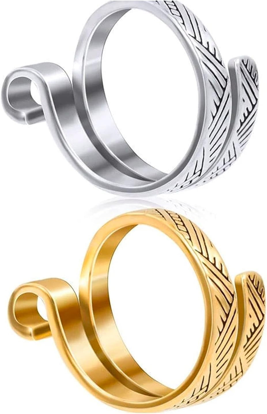Crochet Ring for Finger Knitting Crochet Loop Ring Set Gold Finger Ring ...
