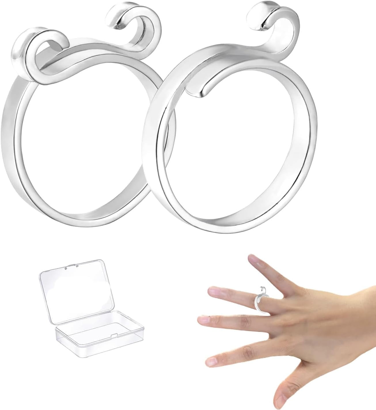 Crochet Rings - Knitting Ring | 2 Style Adjustable Crochet Tension Ring ...