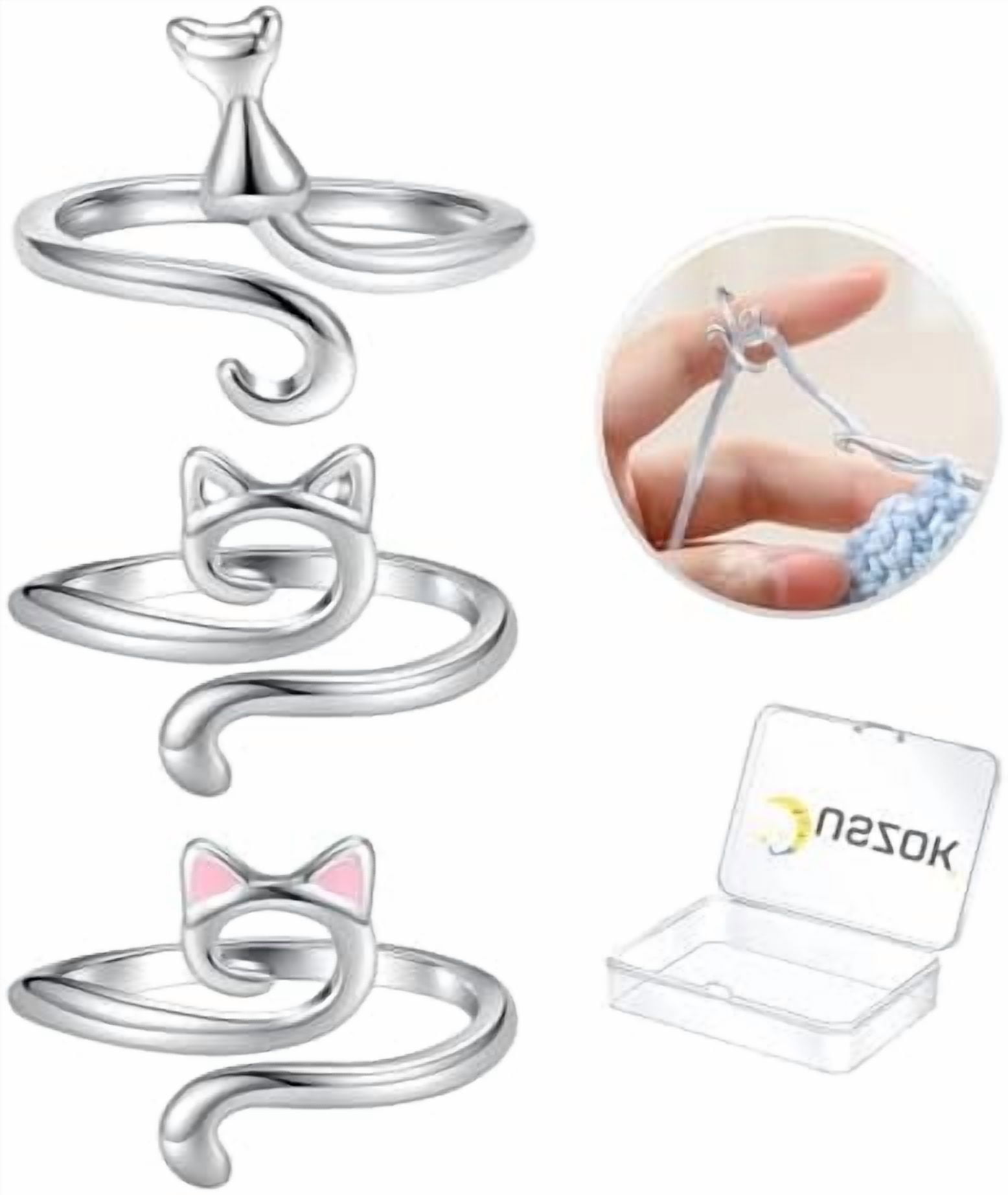 Crochet Rings for Crocheting Adjustable Crochet Tension Ring for Finger ...