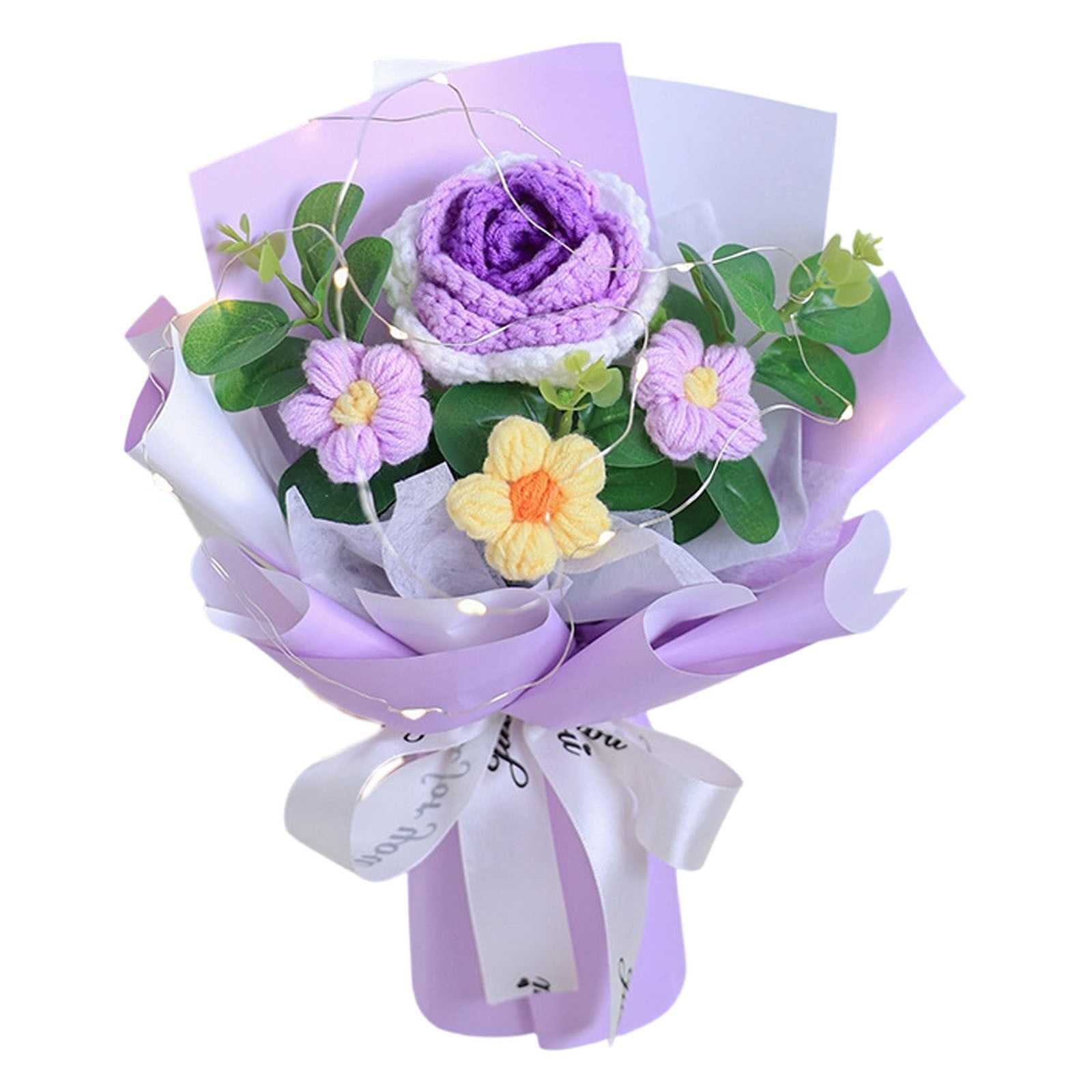 Crochet Rose Bouquet Knitted For Her Eternal Flower Arrangement Home ...