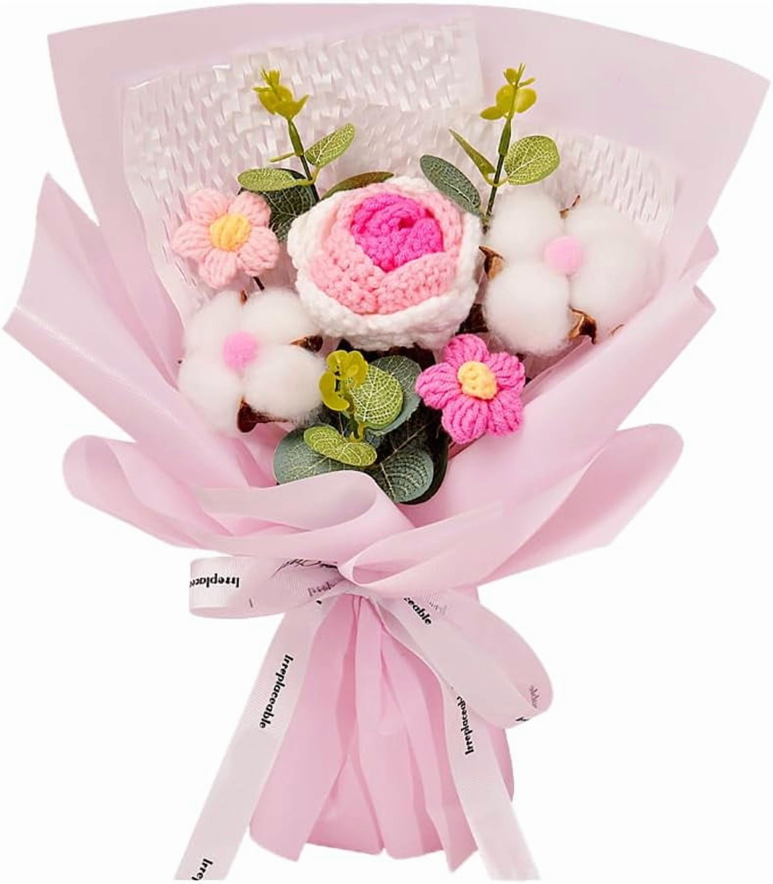 Crochet Rose Flower Bouquet: Rose Artificial for Festival Wedding ...