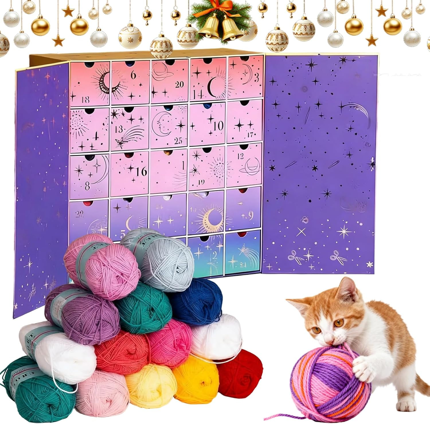 Crochet Society Advent Calendar Kits,25 Day Crochet Countdown Calendar with Yarn, DIY Craft ...