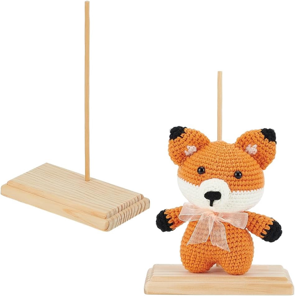 Crochet Stand Portable Action Stand Figures Crochet Wood Display Stands ...