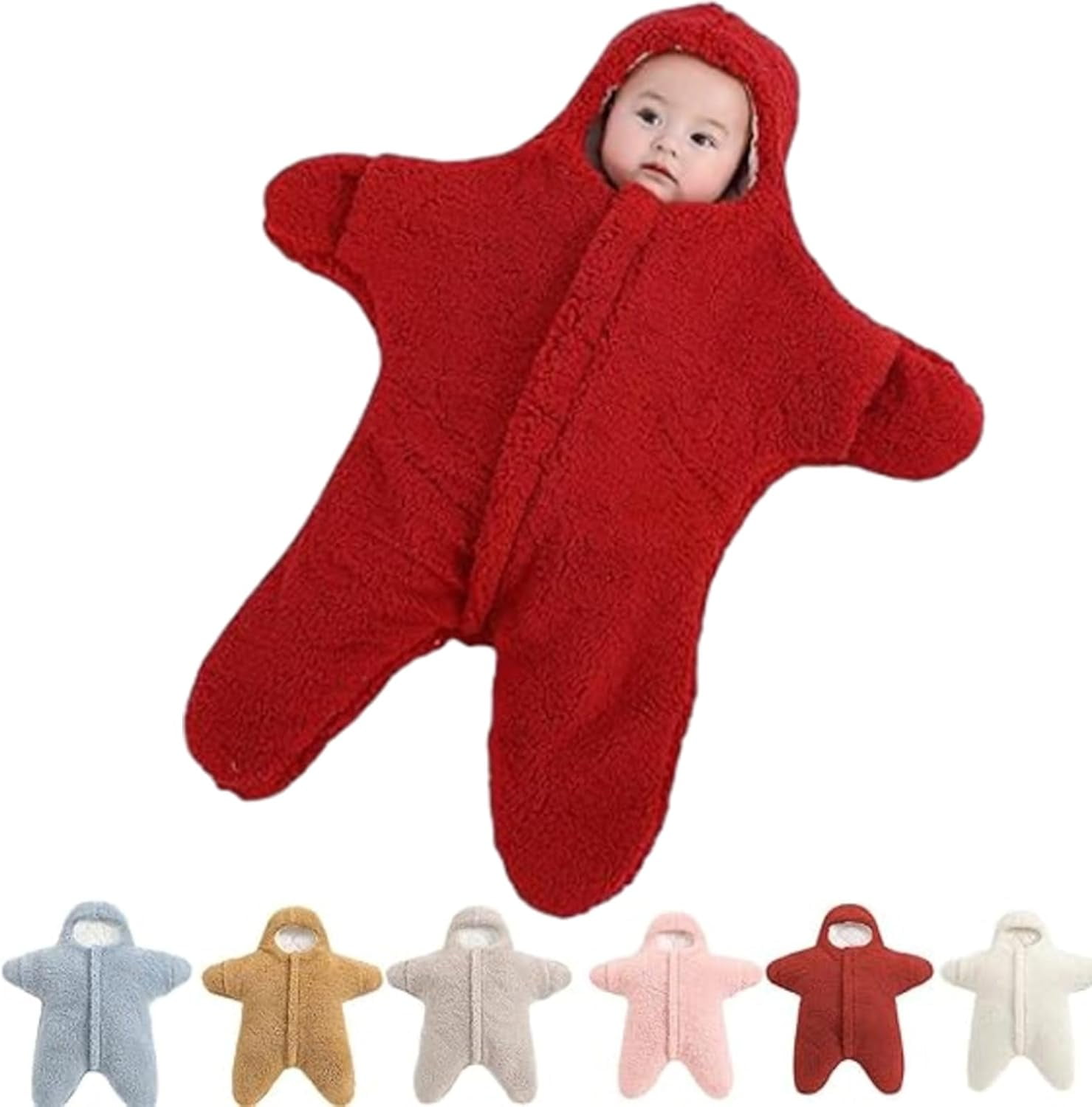 Crochet Starfish Baby Onesie, Thick Imitation Fleece Newborn Baby ...