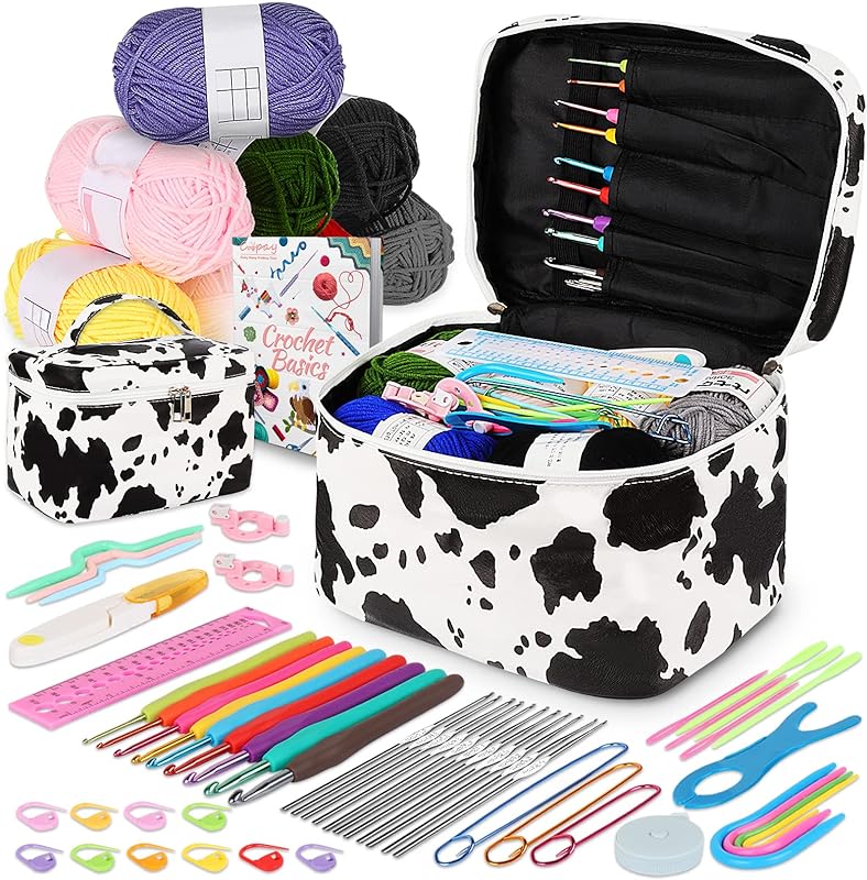 Crochet Starter Kit for Beginners, Includes Ergonomic Metal Crochet ...