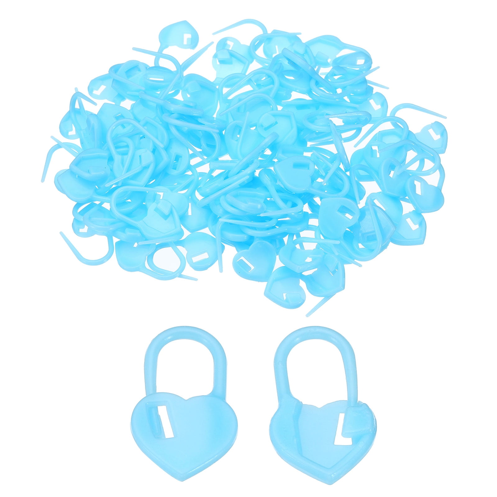 Crochet Stitch Markers, 100 Pack Plastic Knitting Markers Heart Locking ...