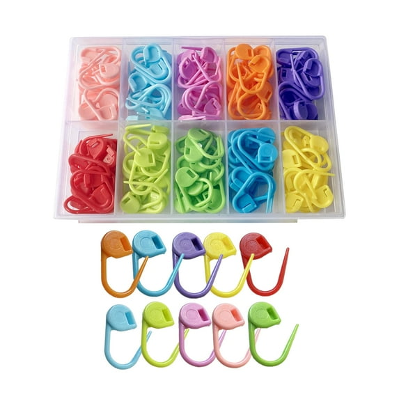 Crochet Stitch Markers 150 Pcs, Plastic Locking Needle Clips, Multi ...