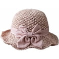 Crochet Straw Hat with Ruffle Bow, Summer Vintage Woven Sun Hat ...