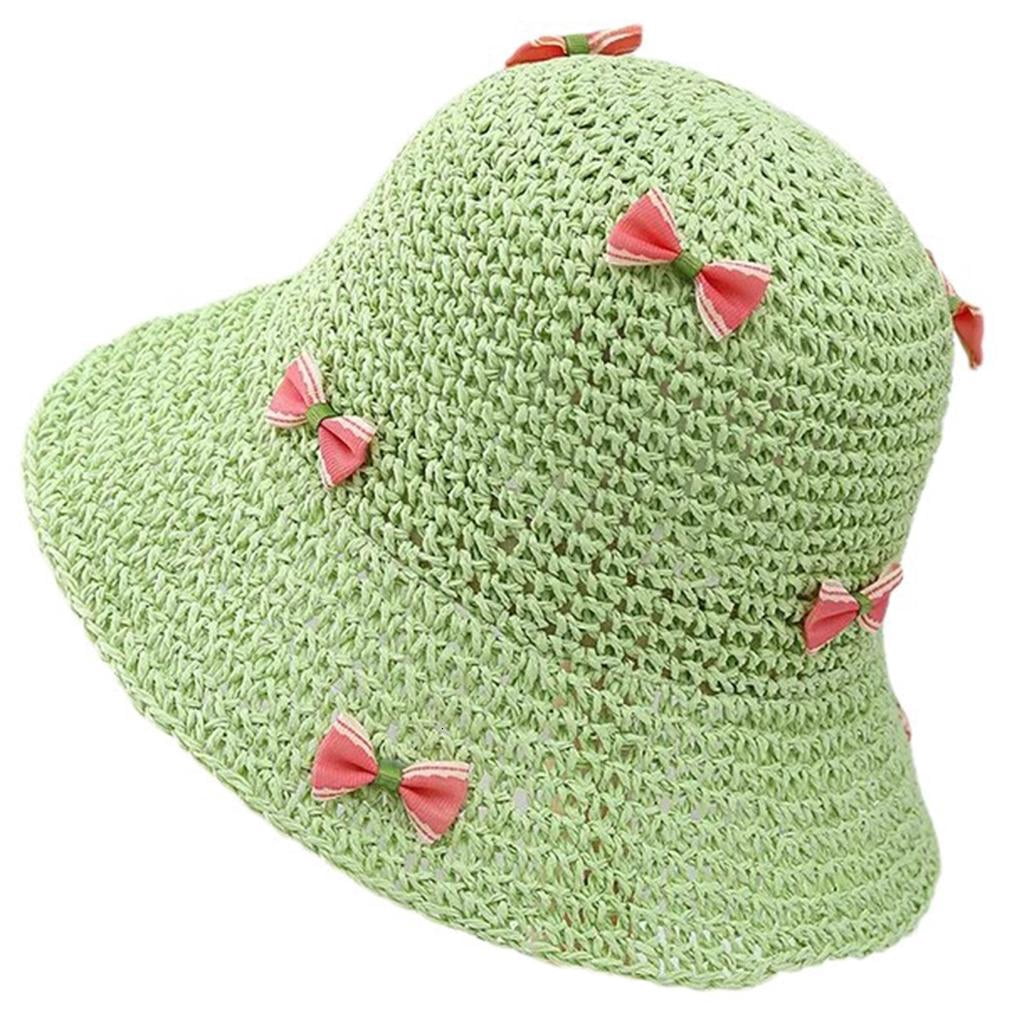 Crochet Sun Bucket Hat for Women Lady Beach Straw Hat Elegant Fisherman ...