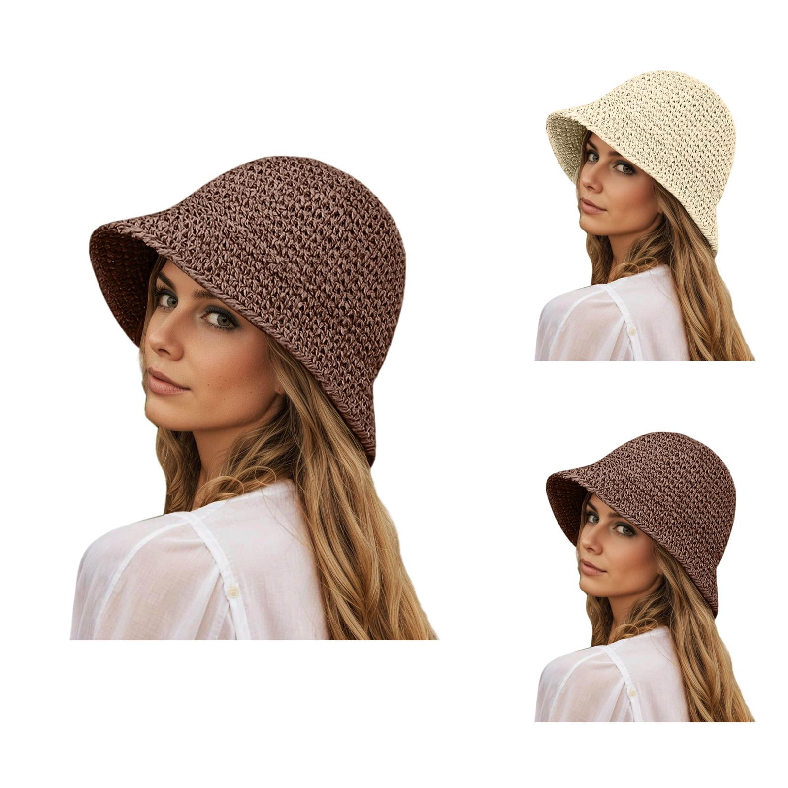 Crochet Sun Hats for Women – Packable Bucket Hat UV Protection ...