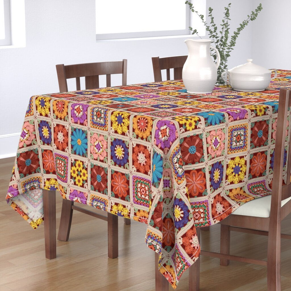 Crochet Tablecloth - Granny Square Crochet-01 - Granny Vintage Style ...