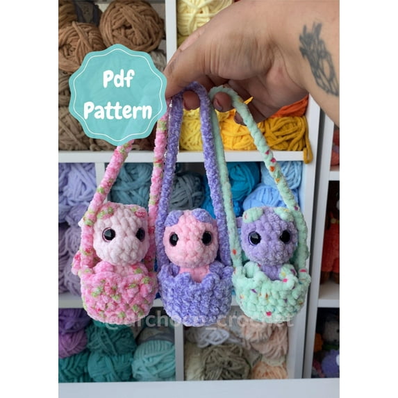 Crochet Tiny Dragon Keychain Amigurumi Pattern, Crochet Dragon Bag ...