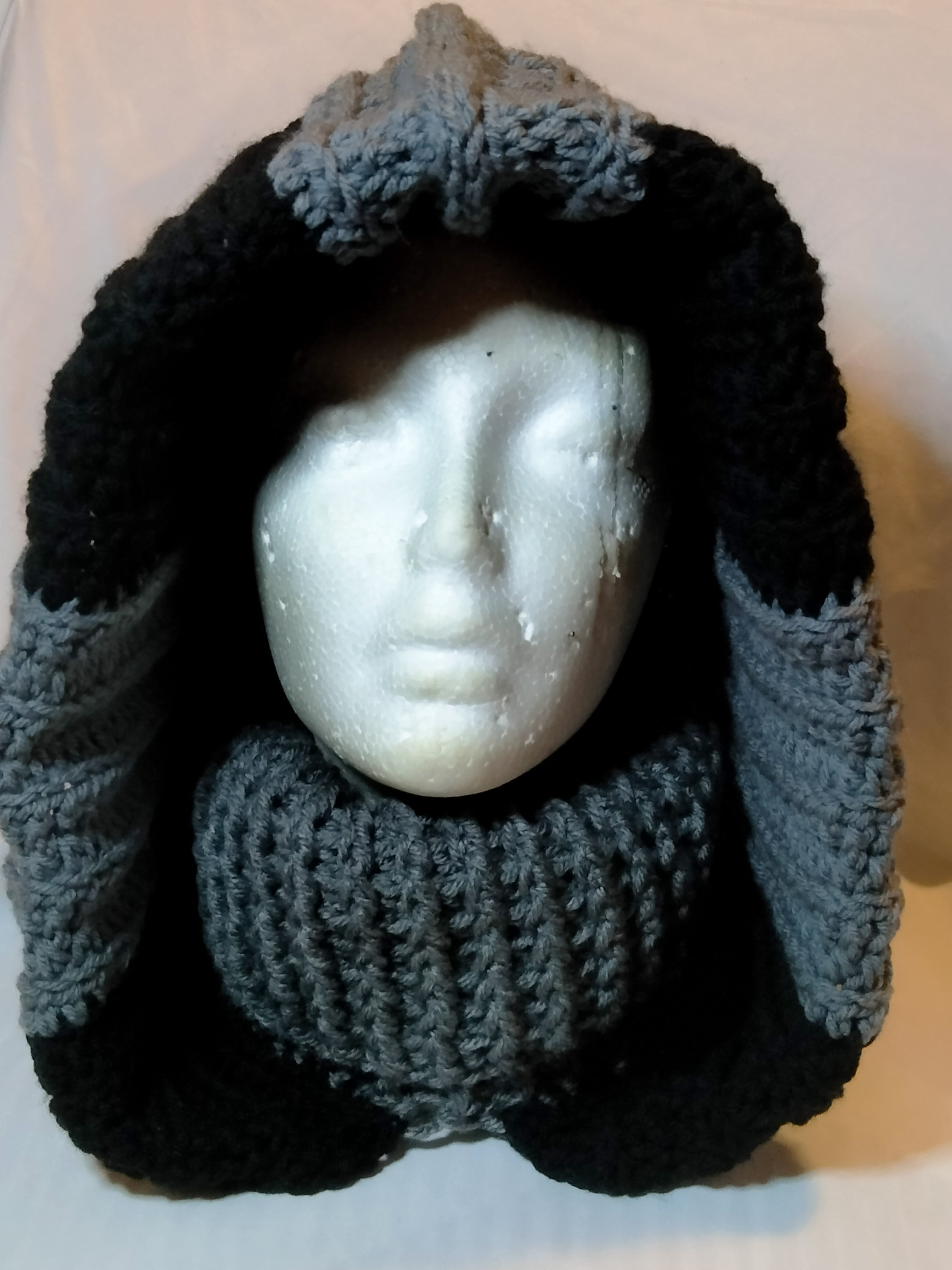 Crochet Turtleneck Hoodie, Unisex, Throw-over, Face Mask, Fall & Winter ...